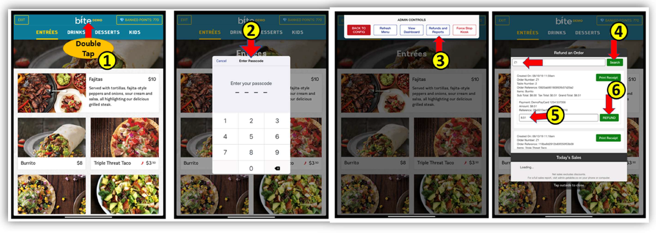 Processing a Refund – Bite Kiosk
