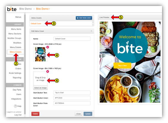 Changing Menu Covers – Bite Kiosk