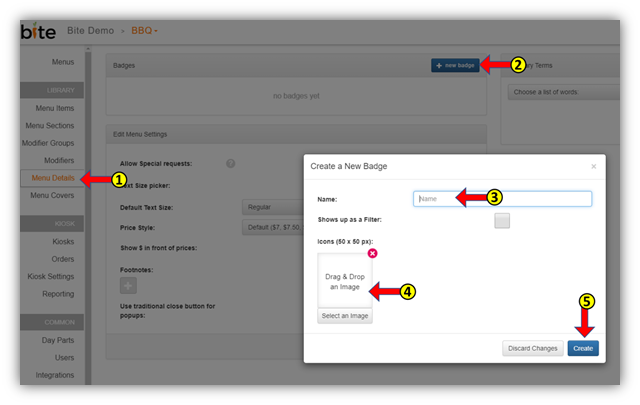 Creating New Badges – Bite Kiosk