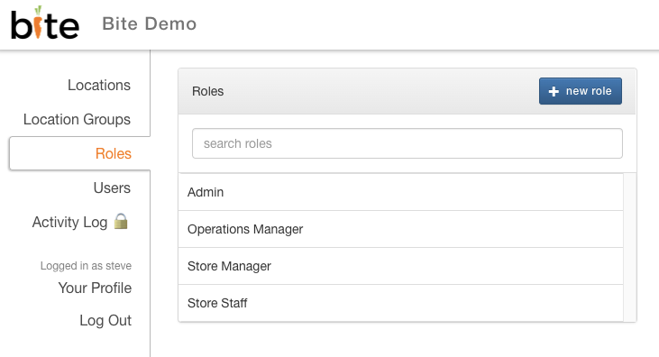 User Permissions: Roles and Rights – Bite Kiosk