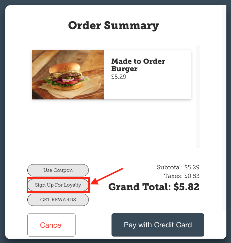 Simple Loyalty Sign Up – Bite Kiosk