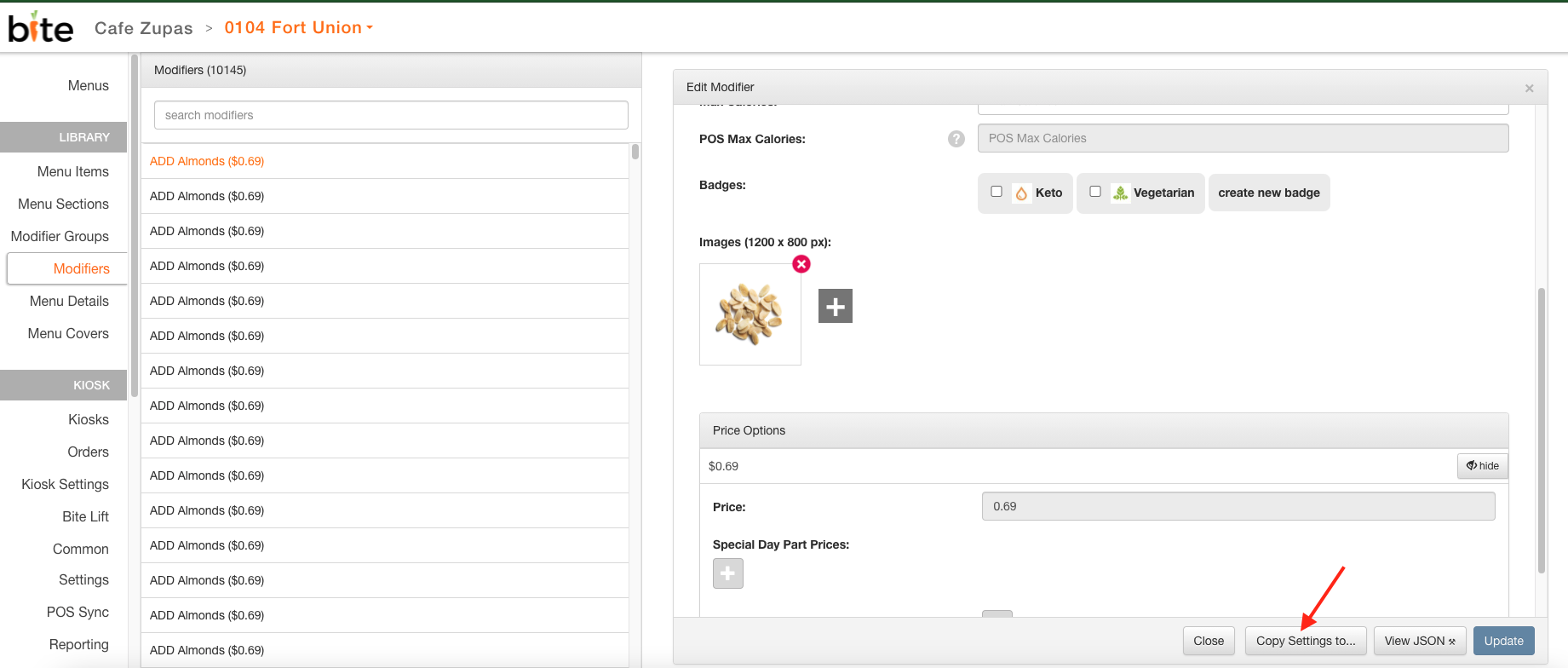Bulk-uploading modifier images to multiple modifiers – Bite Kiosk