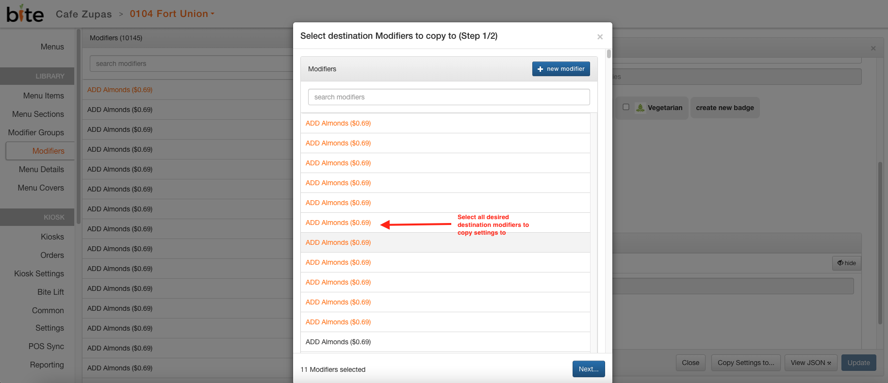 Bulk-uploading modifier images to multiple modifiers – Bite Kiosk