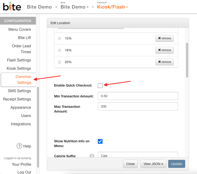 Quick Checkout Button – Bite Kiosk